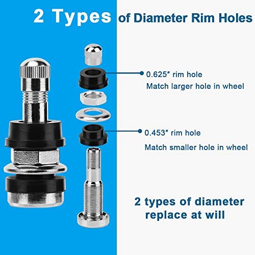 5pcs Metal Valve Stems - Tire Valve Stem High-Pressure Clamp-in Valves ...