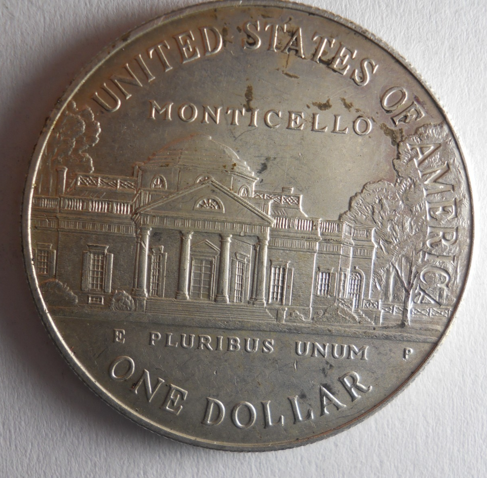 1993 UNITED STATES JEFFERSON DOLLAR - AU/UNC - GREAT SILVER COIN - #B15 ...