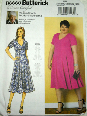 Dress Loose Fitting Lined Misses Size XS-XL Butterick 6660 Sewing ...