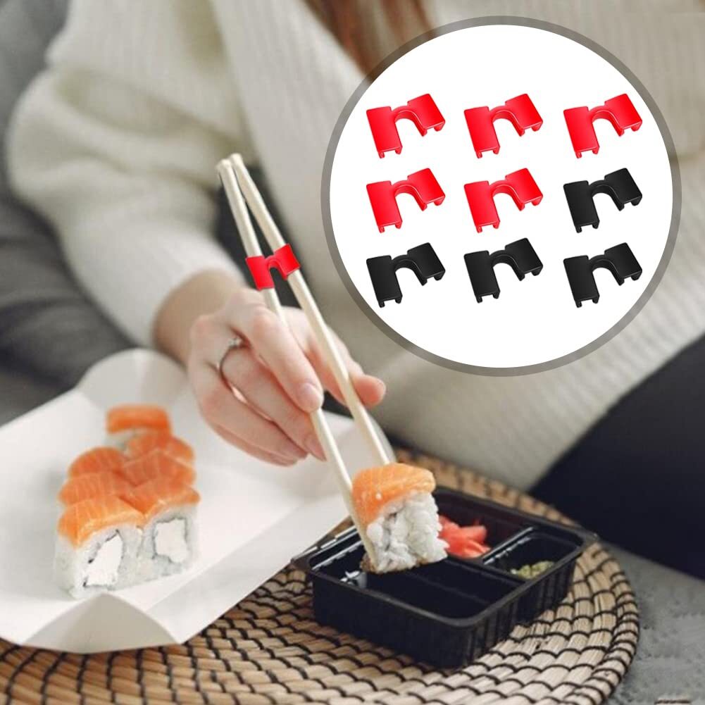 10 Pcs Reusable Chopsticks Helpers Easy Training Chopstick Hinges Black ...