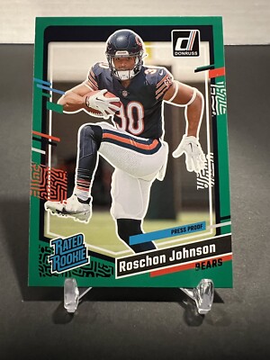2023 Donruss Press Proof Green #314 Roschon Johnson RC Rookie Bears ...