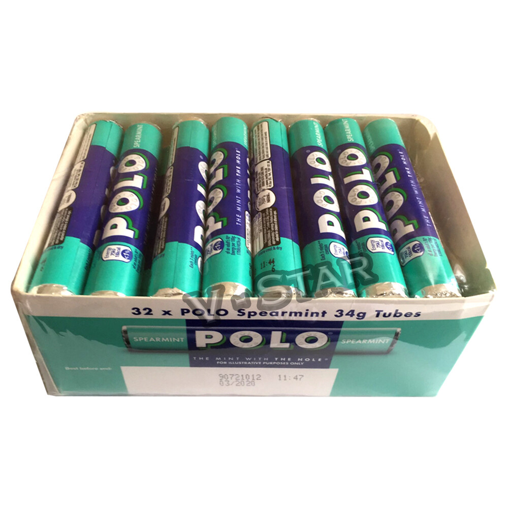 NESTLE POLO SUGAR FREE ORIGINAL MINTS BOX OF 32 ROLLS OF 34g TUBES ...