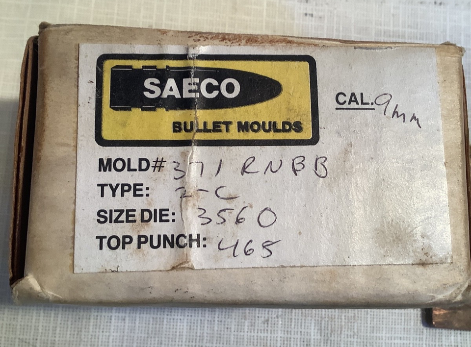 SAECO 9mm bullet mold, 371RNBB, TYPE 2c, | eBay