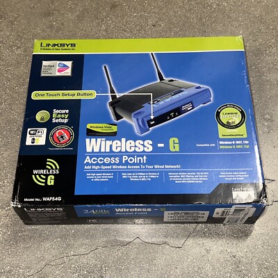 Linksys WRT54GS 54 Mbps 4-Port 10/100 Wireless G Router With E Cable ...