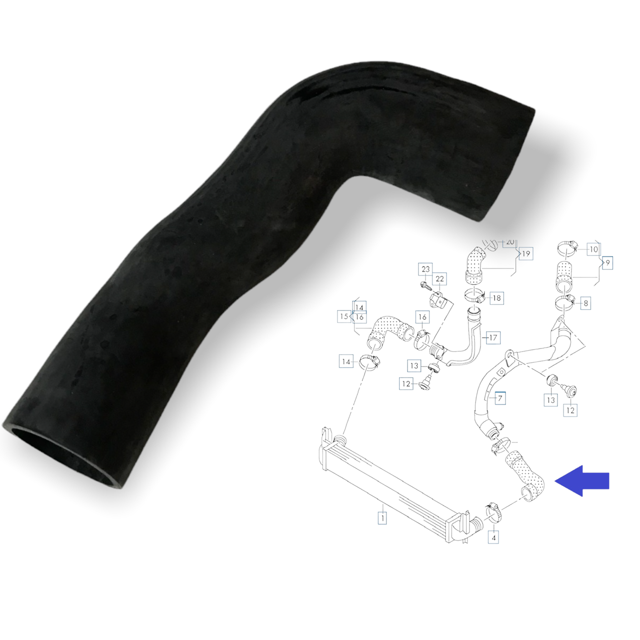 INTERCOOLER TURBO HOSE PIPE FOR AUDI SEAT SKODA VW 27729 6R0145832 ...