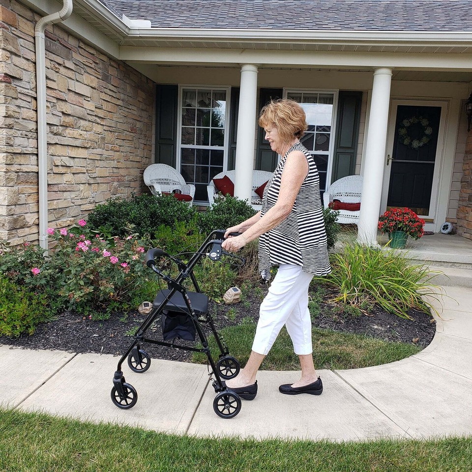 Equate Rolling Walker For Seniors, Rollator Walker with Seat and Wheels ...