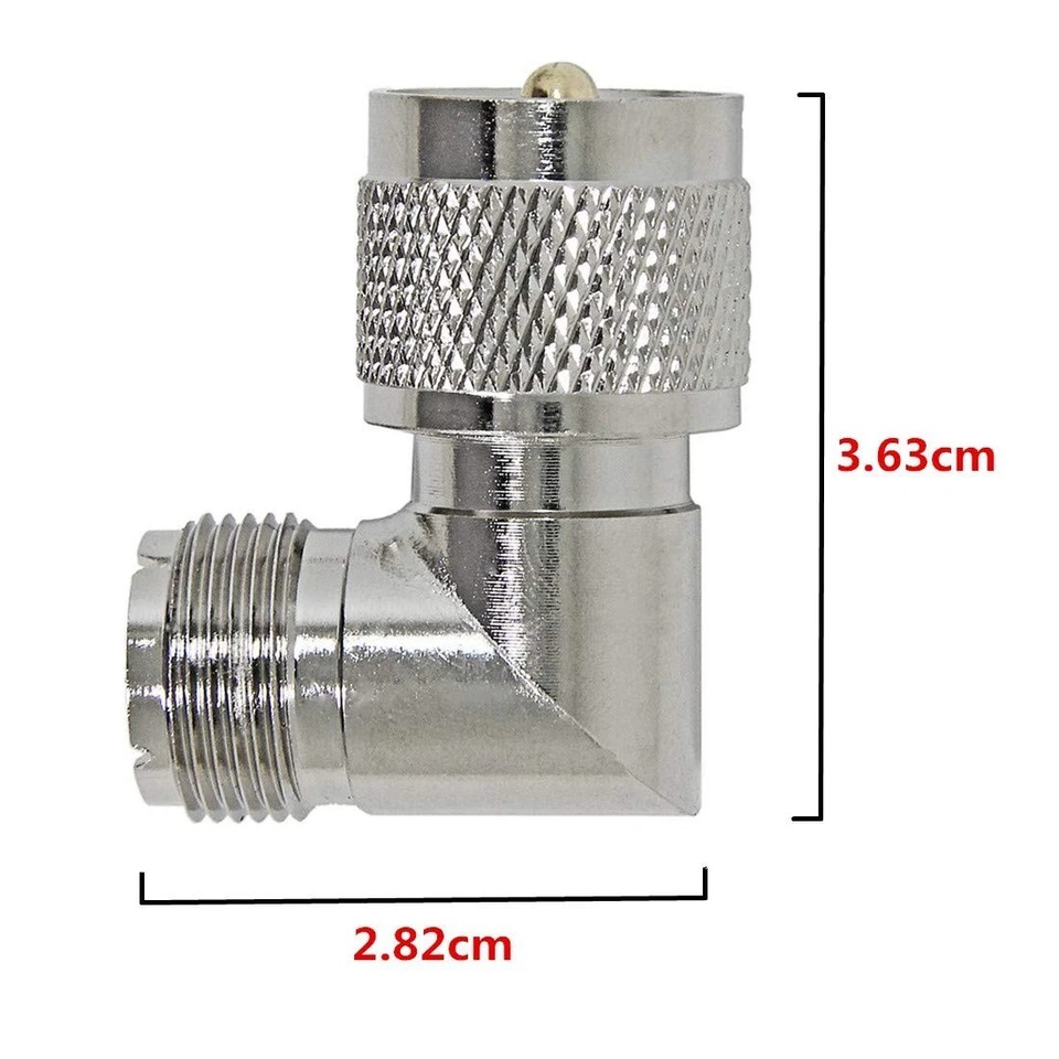 L Coax PL259 Right Angle Connector For CB Ham Radio Two Way Radio ...