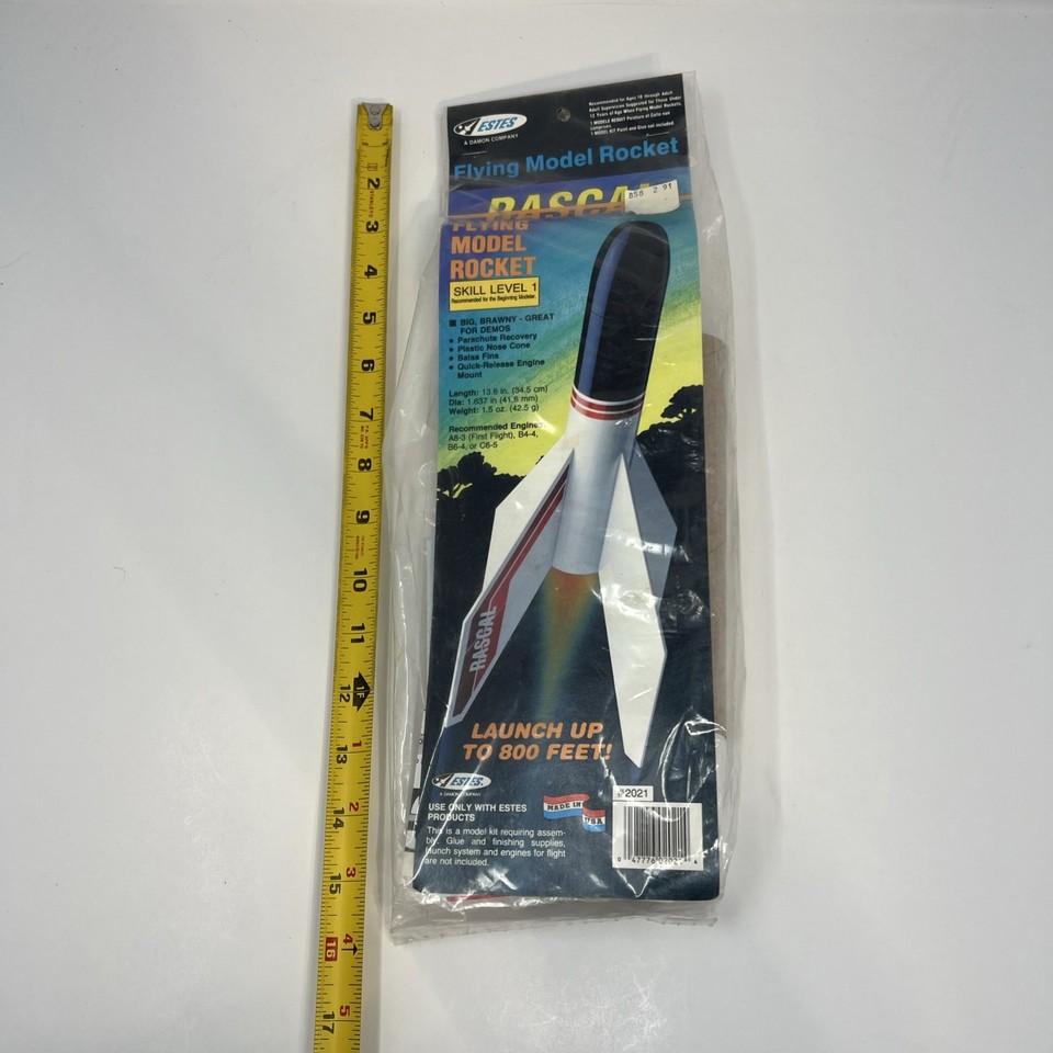 Vintage NOS Estes Rascal Flying Model Rocket Kit #2021 Big Brawny New ...