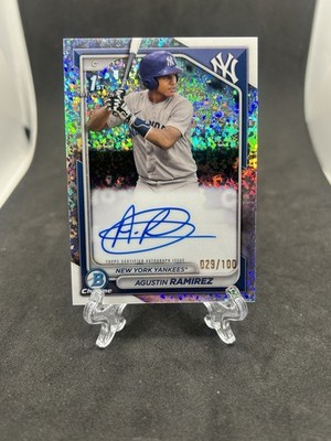 2024 Bowman Chrome AGUSTIN RAMIREZ MINI DIAMOND Refractor 1st Auto #29/ ...