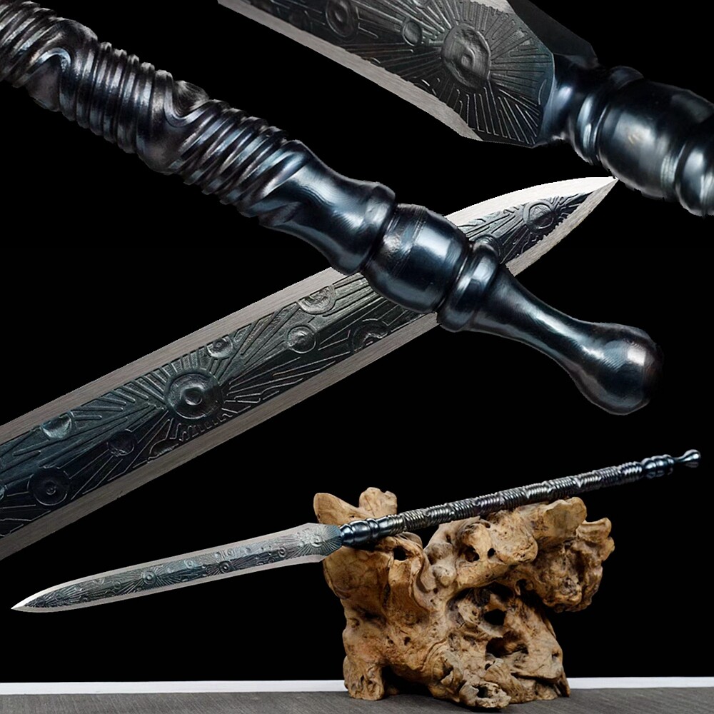 Traditional Hand Forged Steel One-piece Spear Long Handle Sword Battle ...
