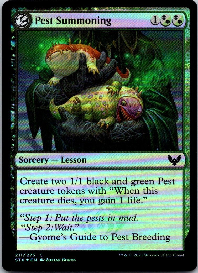 Magic the Gathering Foil Pest Summoning Strixhaven: School of Mages MTG ...