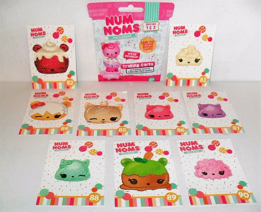 NUM NOMS SERIES 1 & 2 TRADING CARDS GLITTER CARD SET OF (9) CARDS | eBay