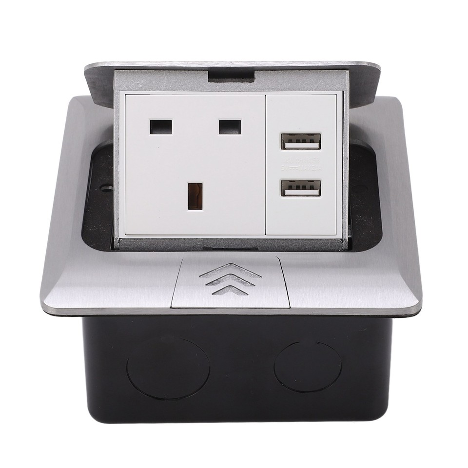 Embedded Desktop Socket With Dual USB Ports Power Receptacle Countertop ...
