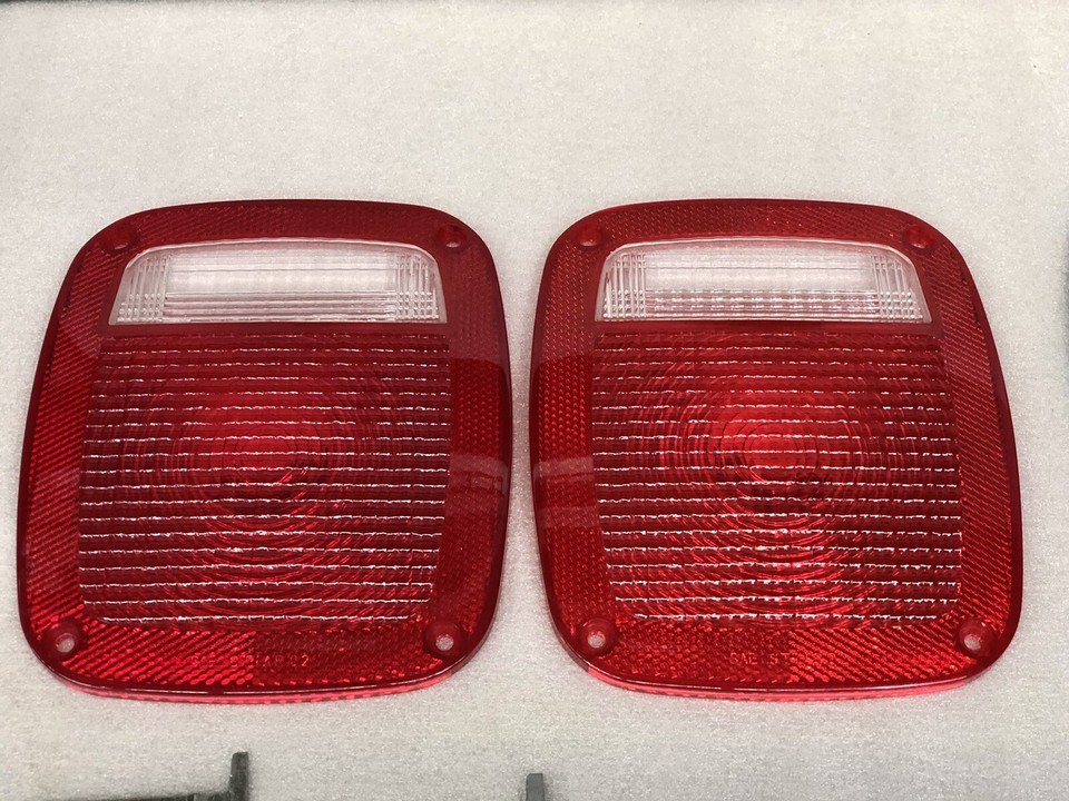 (2) SAE STIAR 02 Red Tail Light w/ Clear Back-Up Lenses & Gaskets Jeep ...