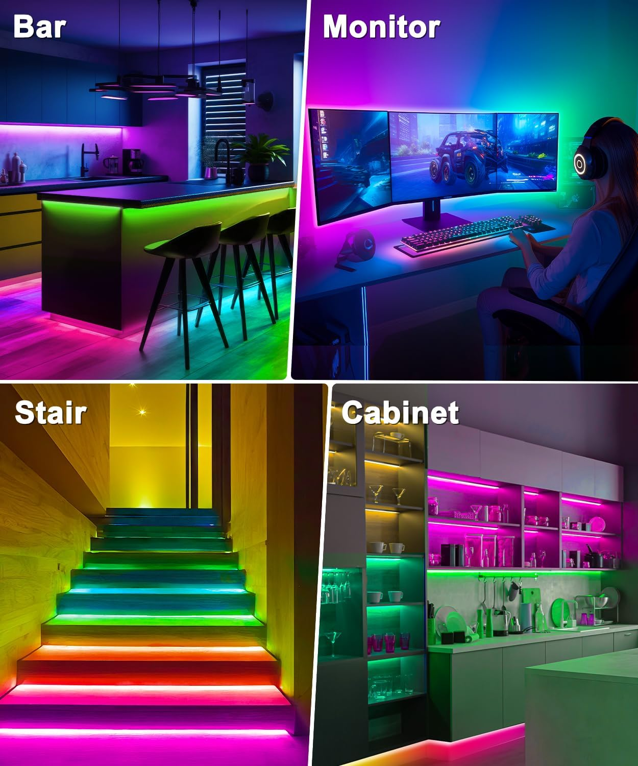 LED Strip Lights for TV 32-43 Inch Monitor Gaming, TV LED Lights That ...