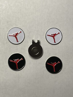 (4) Air Jordan Jumpman Michael Jordan MJ Nike 1" Coin Golf Markers W ...