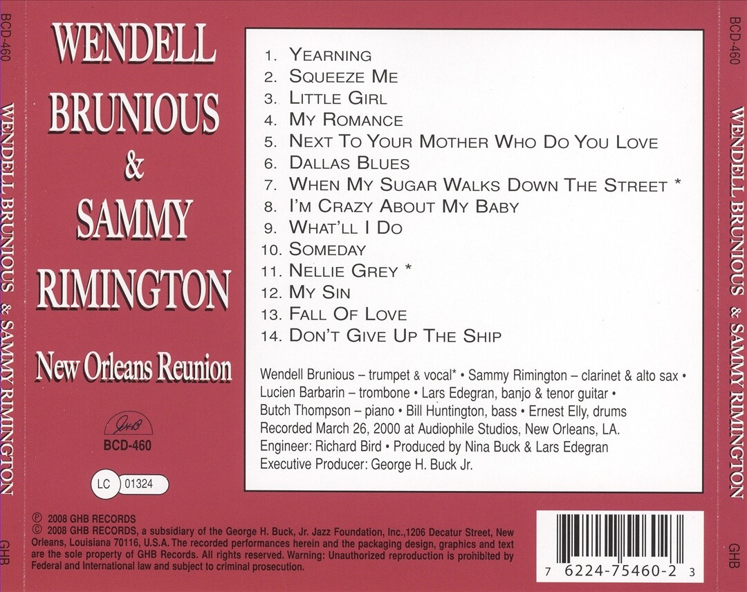 WENDELL BRUNIOUS - NEW ORLEANS REUNION NEW CD 762247546023 | eBay