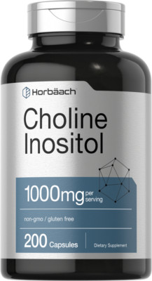 Choline Inositol 1000 mg | 200 Capsules | Non-GMO, Gluten Free | by ...
