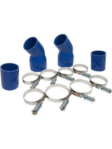 BD Diesel Intake Hose and Clamp Kit Stainless T-Bolt Clamps Blue Nome ...