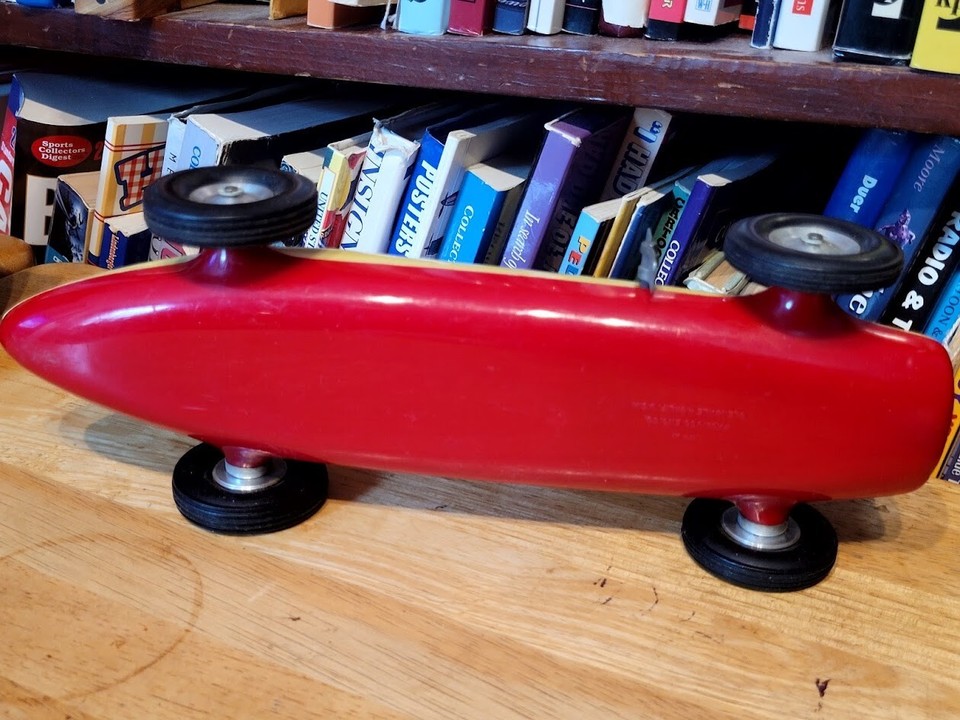 NICE VINTAGE 1950'S PLASTIC WIND UP PAGCO JET MECHANICAL RACE CAR with ...