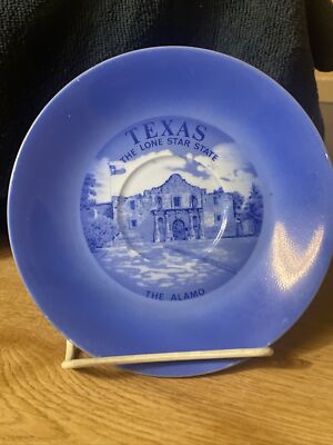 Texas-The Lone Star State-The Alamo-decorative SAUCER 6”-Japan-blue | eBay