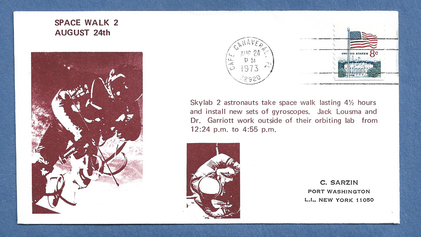 SKYLAB 2 SPACEWALK 2 AUG 24,1973 CAPE SARZIN SPACE COVER NASA | eBay
