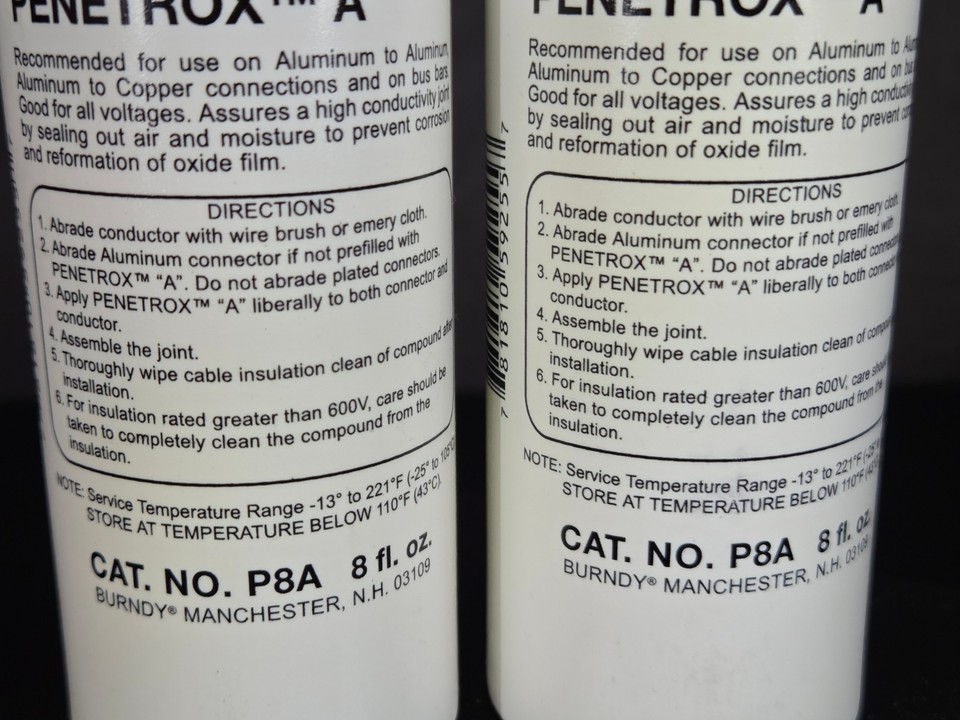 (QTY 2) BURNDY PENETROX A ELECTRICAL JOINT COMPOUND 8 FL oz FAST SHIP!💨 ...