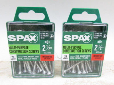 2 PACK SPAX #8 x 2-1/2-in Zinc-Plated Multi-Purpose Interior Wood ...