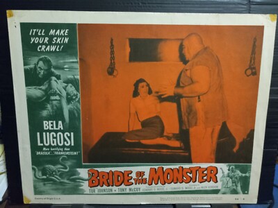 Lobby Card 1956 BRIDE OF THE MONSTER Ed Wood Tor Johnson menaces L King ...