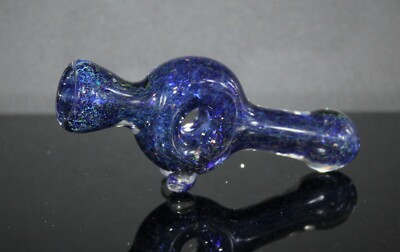 4" BLUE STORM DONUT One Hitter Tobacco Smoking Glass Pipe One Hit Glass ...