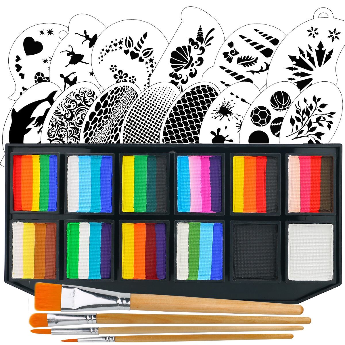 One Stroke Cake Paint Tag, 1 Stroke Split Cake, Rainbow Four