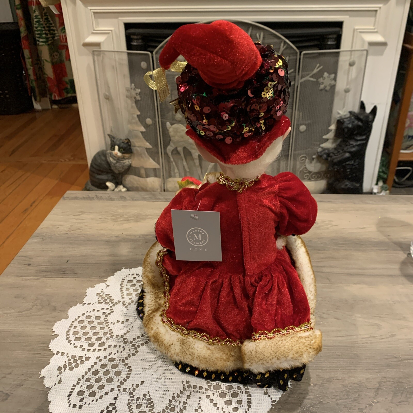 Martha Stewart 29" Elf Fairy Red Fur Dress Posable Shelf Sitter ...