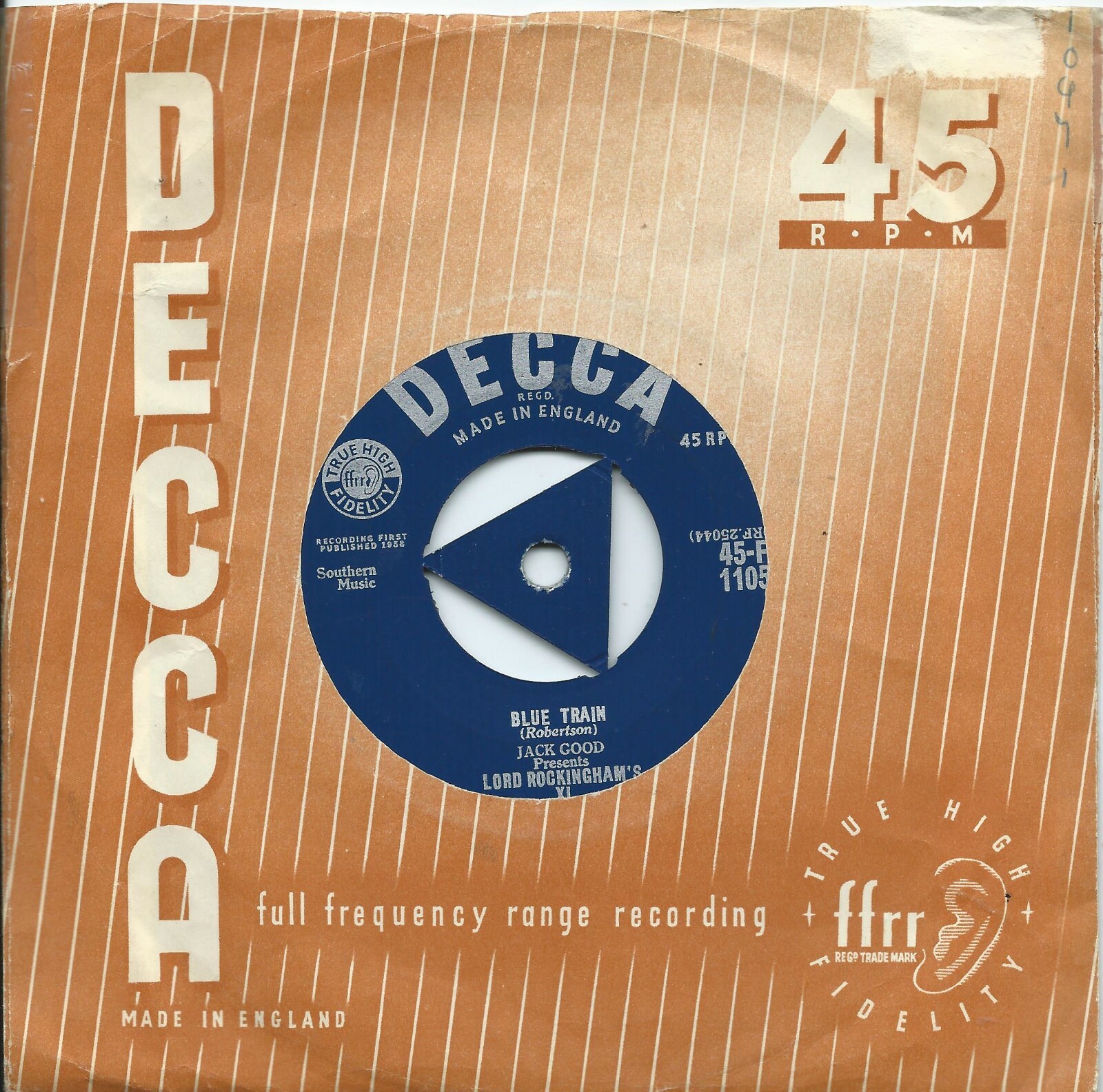 Jack Good Presents Lord Rockingham's XI:Hoots mon/Blue train:UK Decca ...