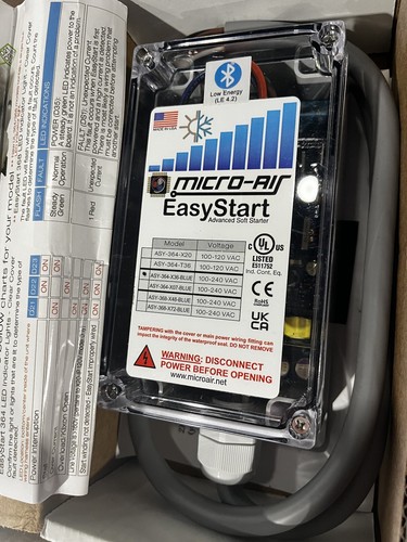 MICRO-AIR ASY-364-X36-BLUE Easy Start 364 Soft Starter with Bluetooth ...
