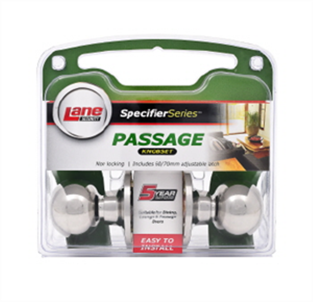 Lane Passage Set Polished Chrome Knobset Includes Latch 60-70mm Backset ...