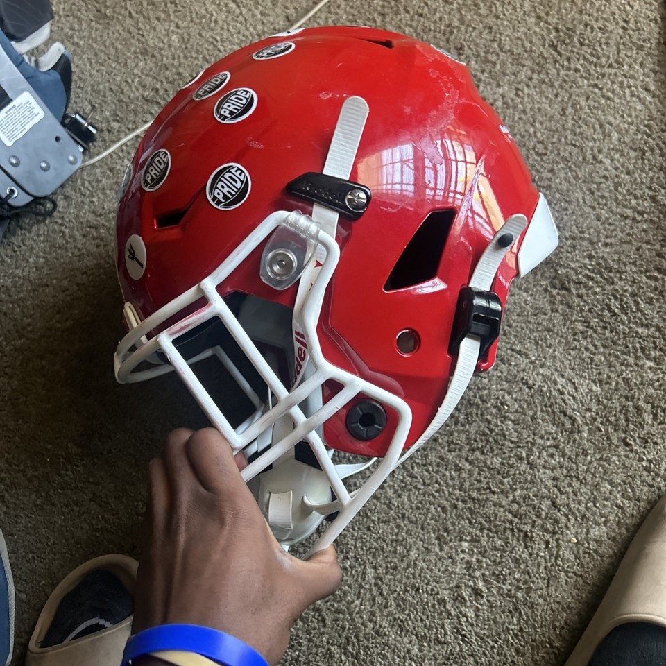 SpeedFlex 2.0 White face mask Jet Red Adult Large Football Helmet $250 ...