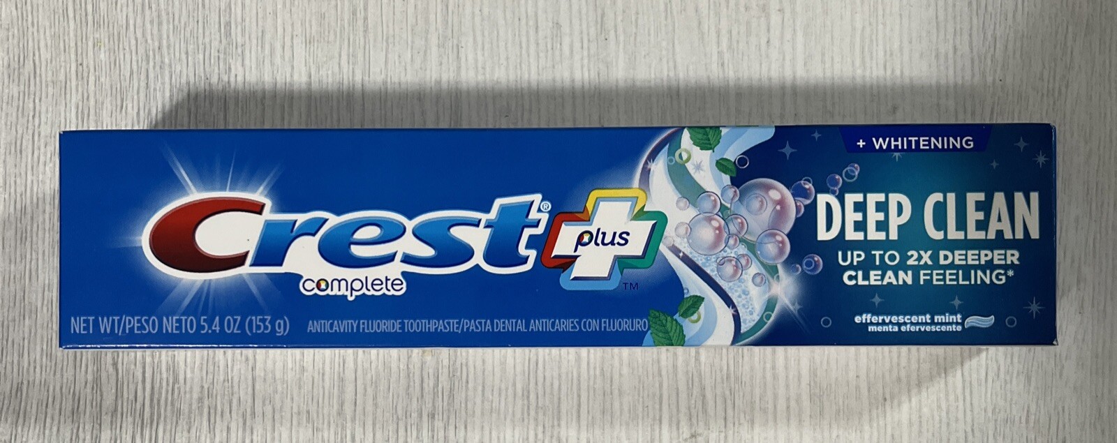 2 Tubes Crest Complete Plus Deep Clean Whitening Effervescent MINT 5 Oz ...