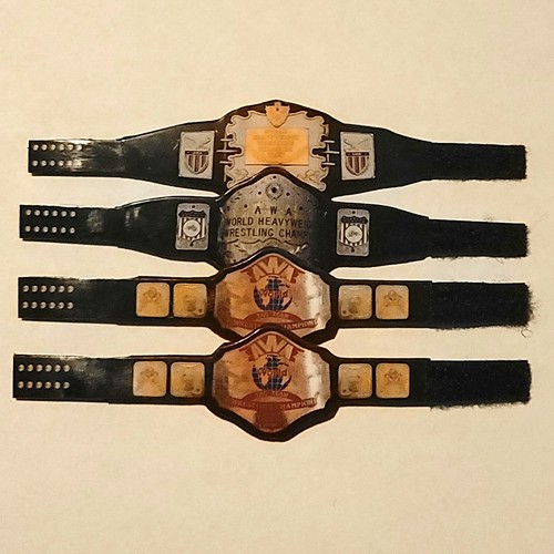 Four AWA Style championship belts wrestling Action figures gagne mn ...