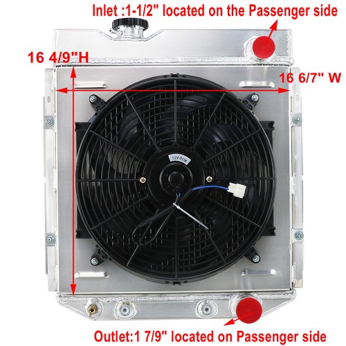 4 Row Aluminum Radiator+Shroud Fan For 1964-1966 Ford Mustang Falcon ...