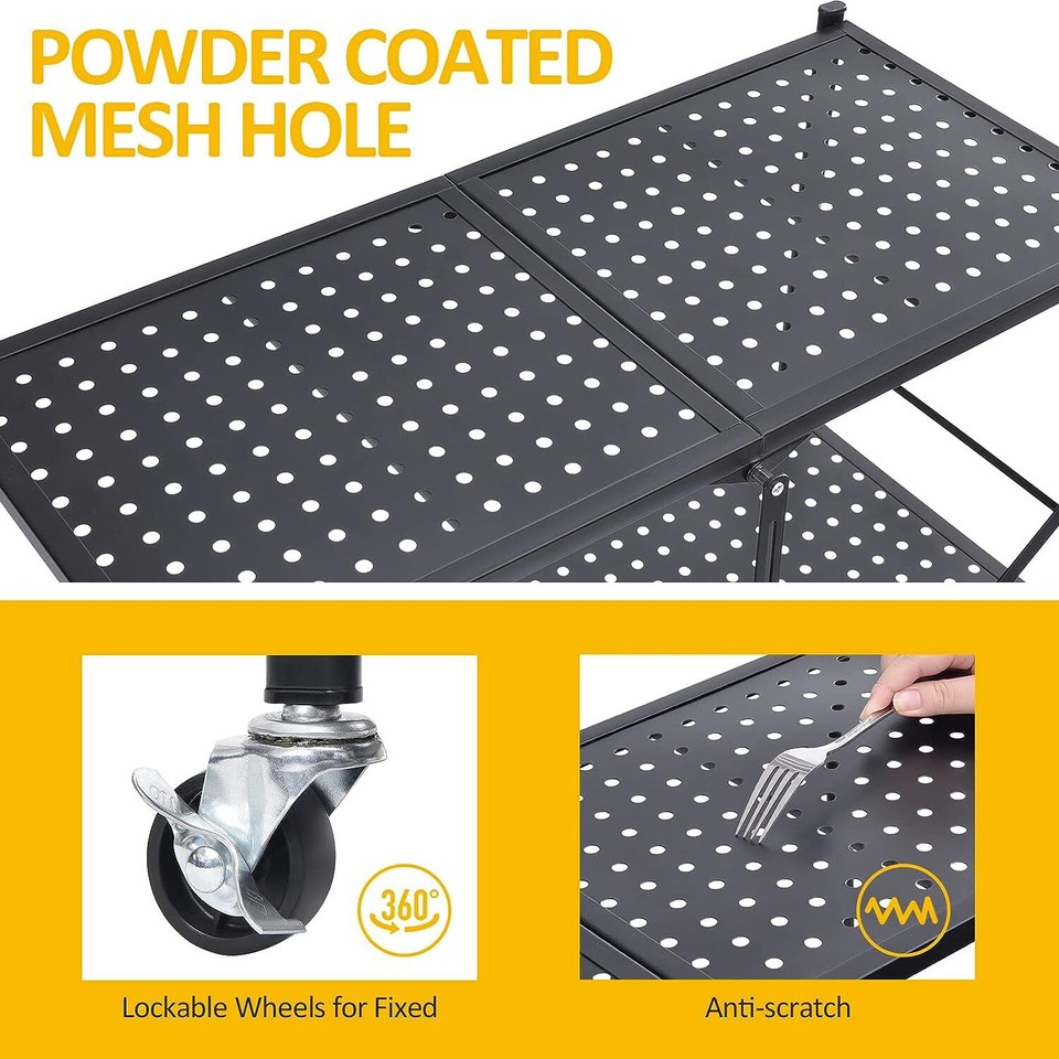 Heavy Duty Foldable Metal Rack Storage Shelving Unit Garage Shelves ...