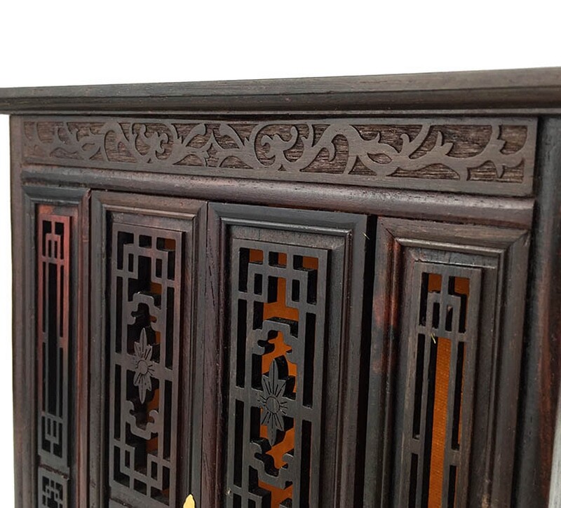 wood Guan Yin Buddhist Altar Butsudan Shrine God Zen Portable Praying ...