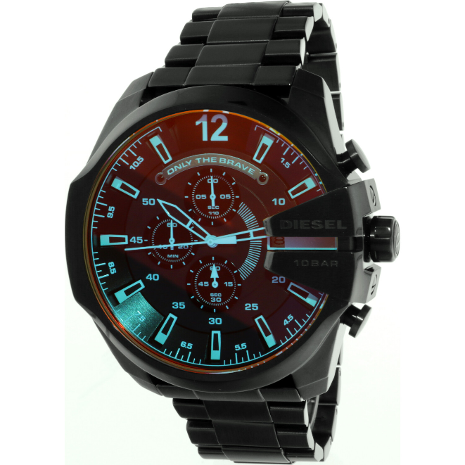Diesel Mega Chief Men's Chronograph Watch Iridescent Black DZ4318 for ...