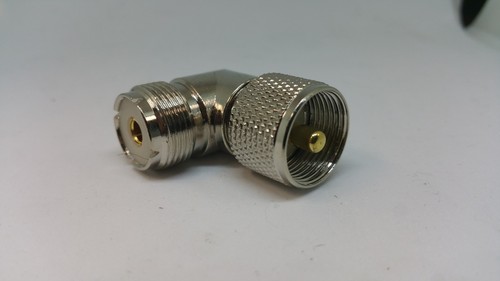 UHF PL-259 Male Plug to SO-239 Female Right Angle 90 Degree RF Adapter ...
