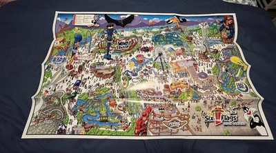 Six Flags Elitch Garden 45th Anniversary Souvenir Map - 33 x 22 | eBay