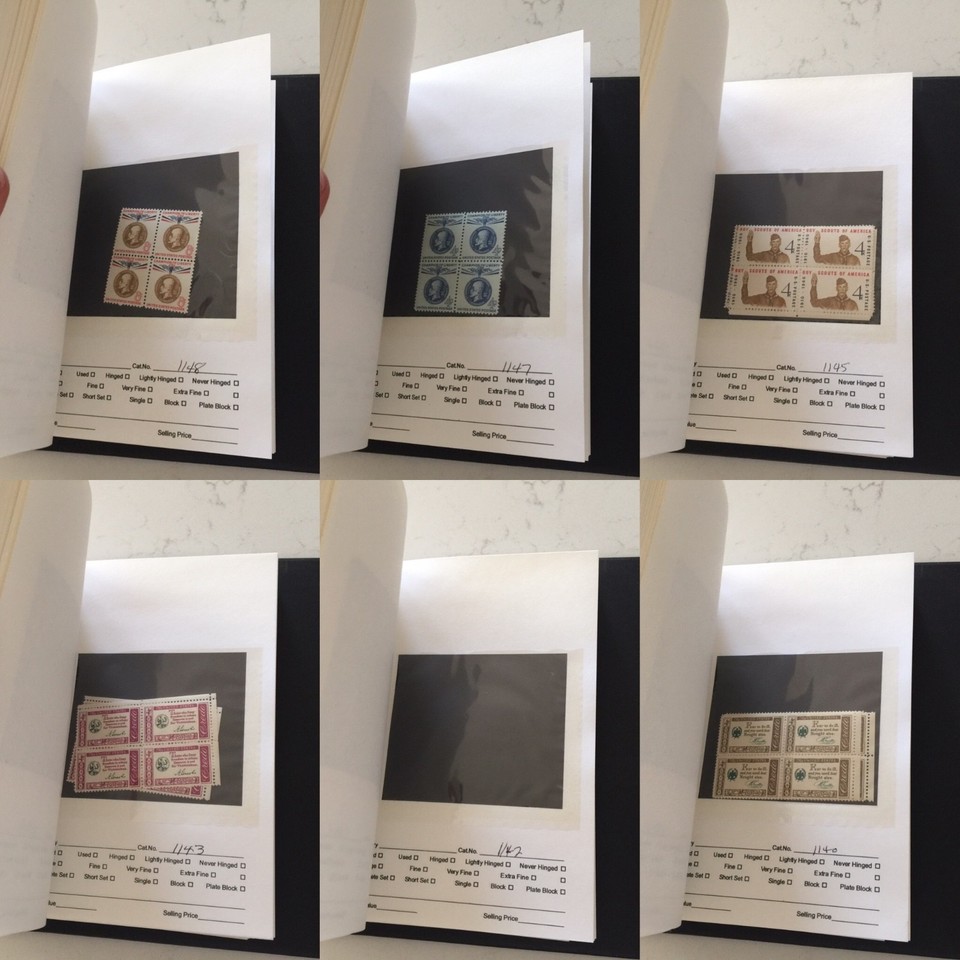 US STAMPS Lot of (4) Counter Stock Bk w/Plate Blks, & Blks of 4. Some ...