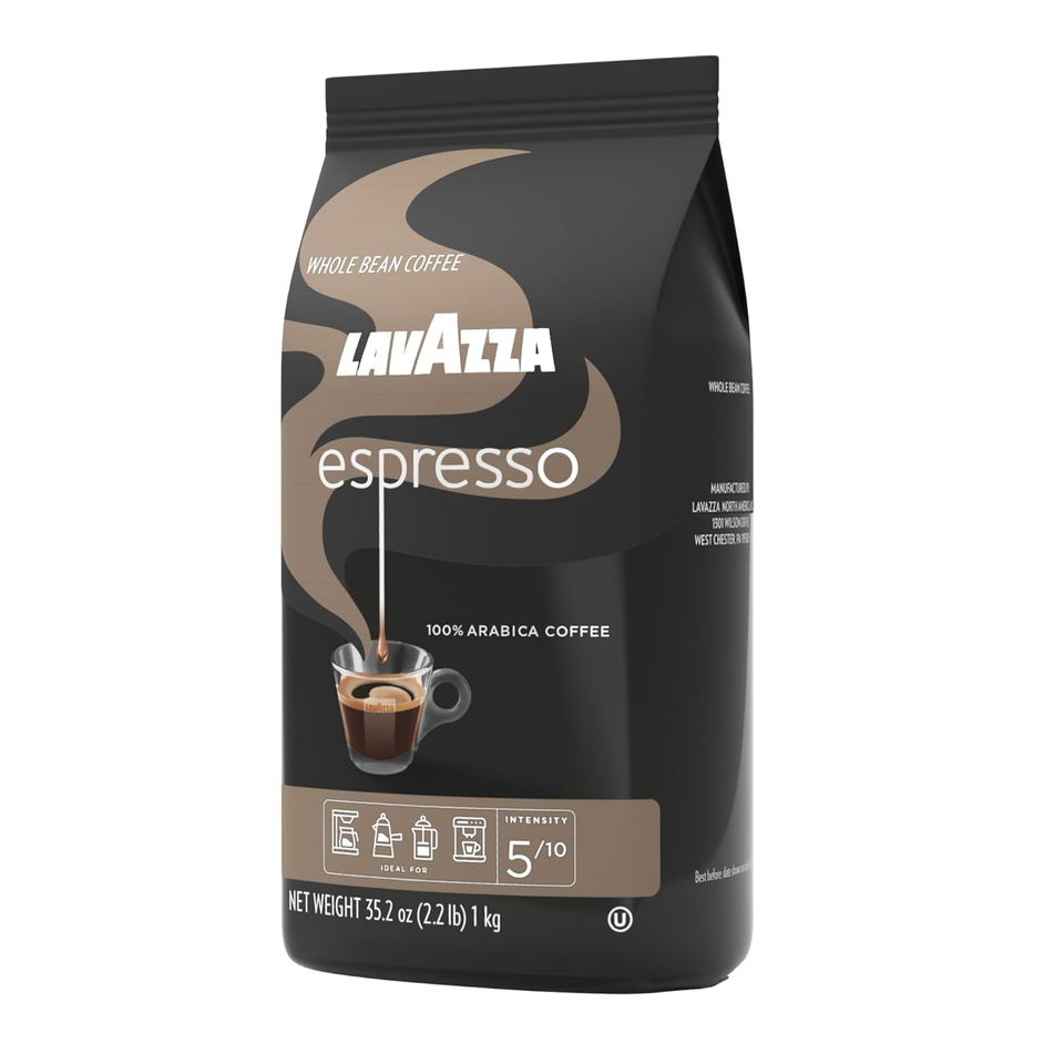 Lavazza Espresso Whole Bean Coffee, Medium Roast, 100% Arabica, 2.2 Lb ...