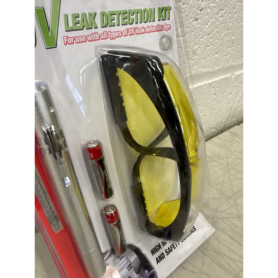 Certified A/C Pro UV Leak Detection Kit UV Light with Safety Glasses ...