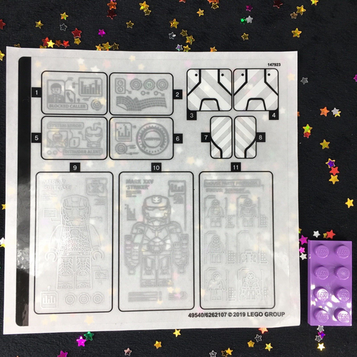 NEW LEGO Sticker Sheet Super Heroes Avengers Iron Man Hall of Armor ...