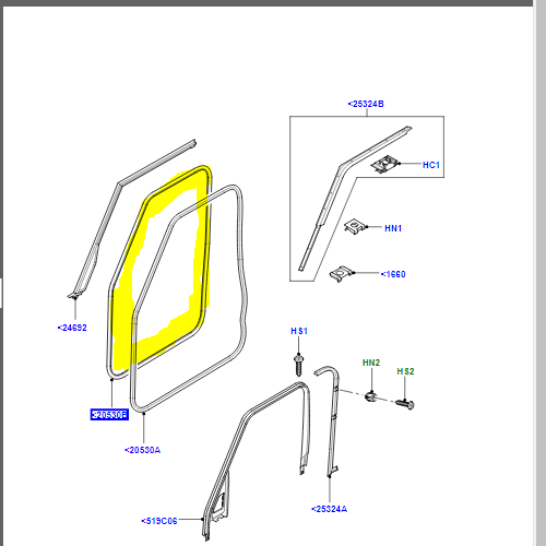Range Rover L322 New Genuine Front Door Secondary On Body Seal LR014294 ...