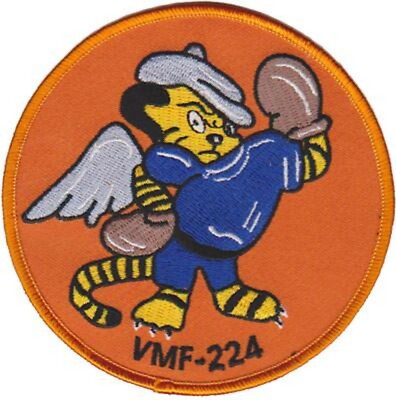 4" MARINE CORPS VMF-224 BENGALS SQUADRON ORANGE ROUND EMBROIDERED ...